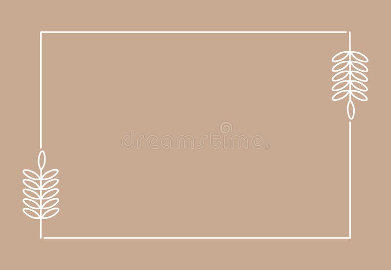 Plant Branch In A Rectangular Frame, With Place For Text For Posters ...