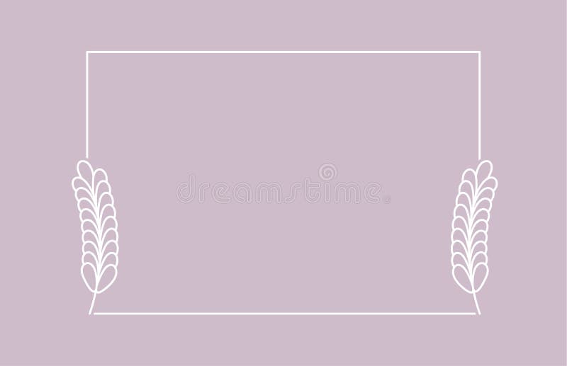 Plant Branch in a Rectangular Frame, with Place for Text for Posters ...