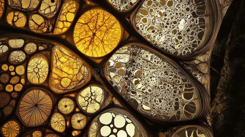 Plant Cell Arrangement Patterns Viewed through Microscope Featuring ...