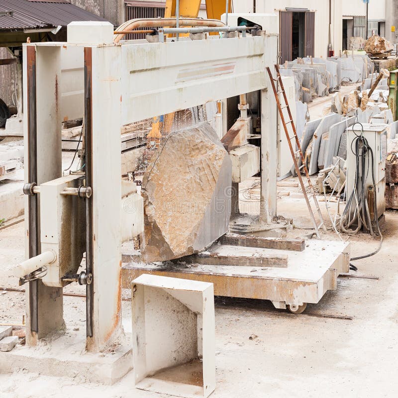 Plant for Cutting Stone Blocks into Slabs for the Construction I Stock ...