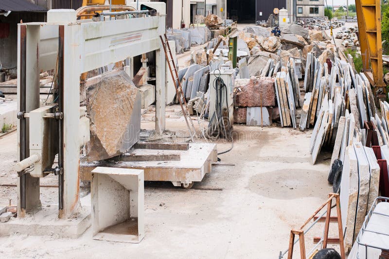 Plant for Cutting Stone Blocks into Slabs for the Construction I Stock ...