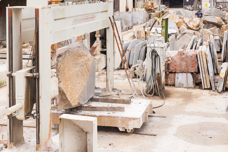 Plant for Cutting Stone Blocks into Slabs for the Construction I Stock ...