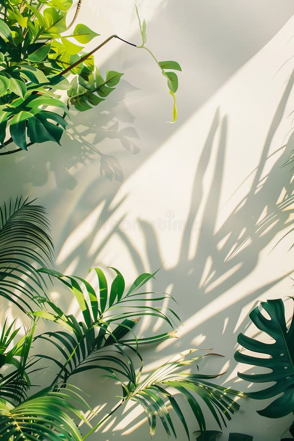 Plant Decor Against a Clean Background for Text Overlay Stock ...