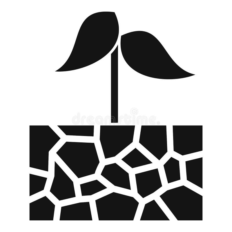 Plant on Drought Icon in Different Style Vector Illustration. Two Colored and Black Plant on ...