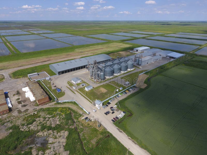 Plant for the Drying and Storage of Grain. Top View. Grain Terminal ...
