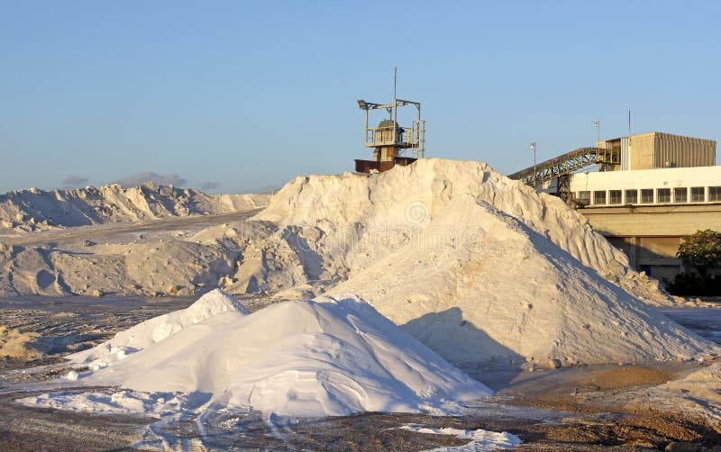 Plant for the Extraction of Salt Stock Image - Image of transportation ...