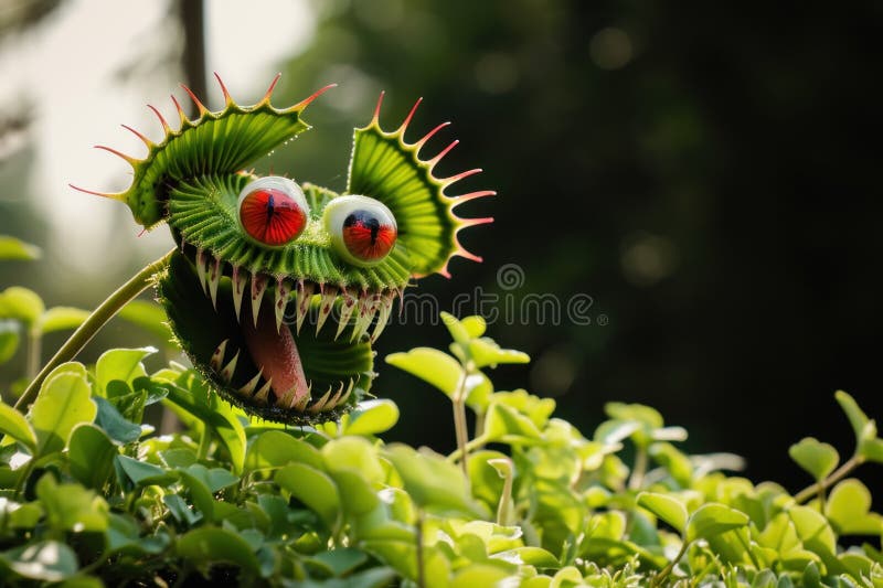 A Plant with a Face Made of Plants Stock Illustration - Illustration of ...