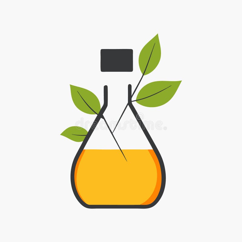 Plant in Flask Illustration for Biotechnology, Botany, or Natural ...