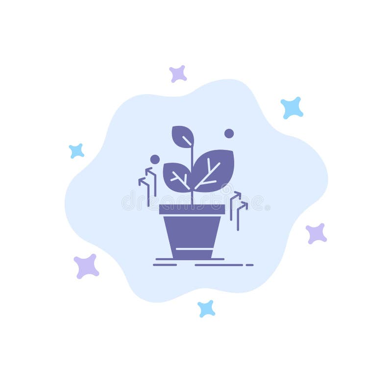 Plant, Grow, Grown, Success Blue Icon on Abstract Cloud Background ...