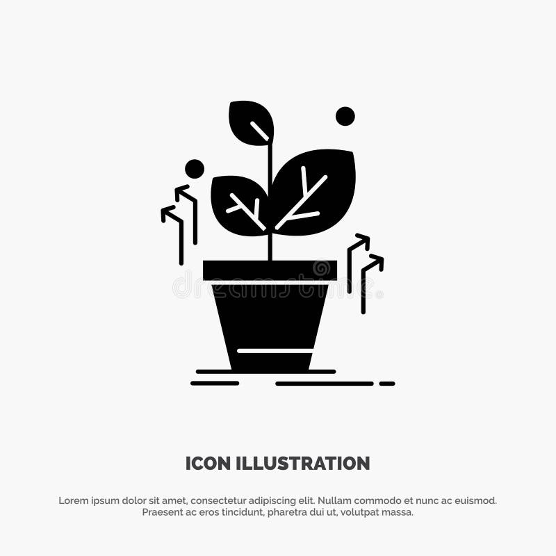 Plant, Grow, Grown, Success Solid Glyph Icon Vector Stock Vector ...