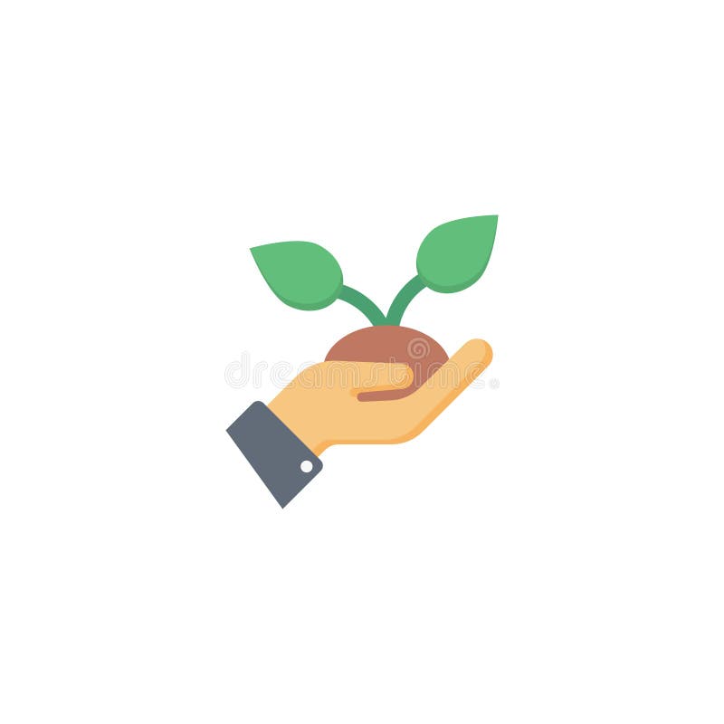 Plant Grow Vector Flat Colour Icon Stock Vector - Illustration of ...