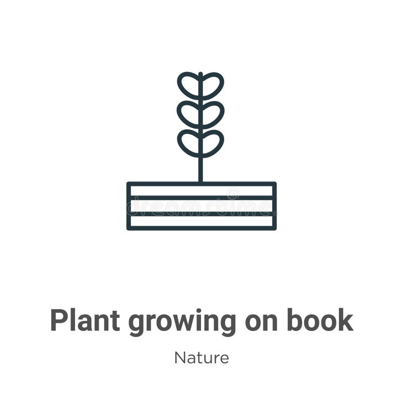 Plant Growing on Book Vector Icon on White Background. Flat Vector ...