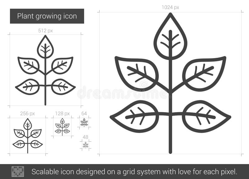 Plant growing line icon. stock vector. Illustration of fresh - 80695310