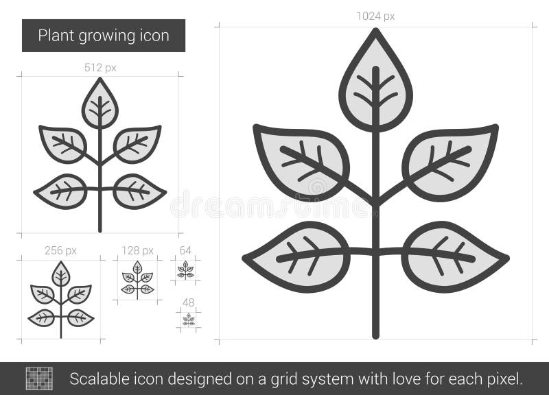 Plant growing line icon. stock vector. Illustration of health - 83306447