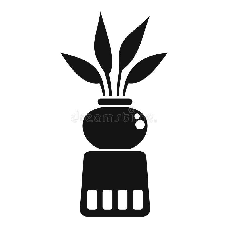 Plant Growing in Pot on Stand Icon Simple Style Stock Vector ...