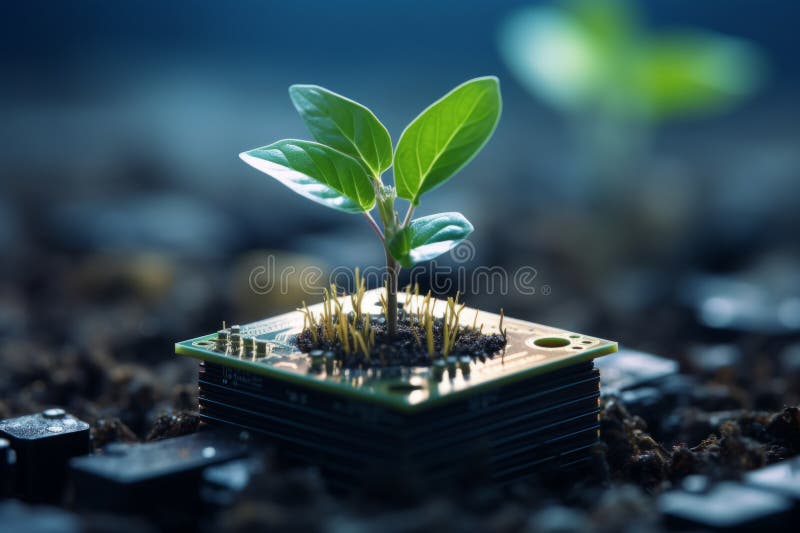 Plant Growing from Processor Grow Nature Computer Hardware Ecology ...