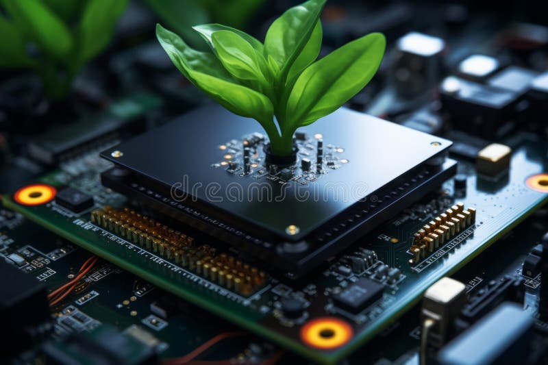 Plant Growing from Processor Grow Nature Computer Hardware Ecology ...