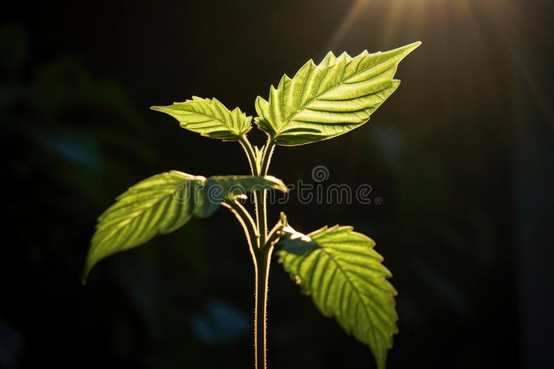 A Plant Growing Towards the Sun while the Rest are in Shade Stock Photo ...
