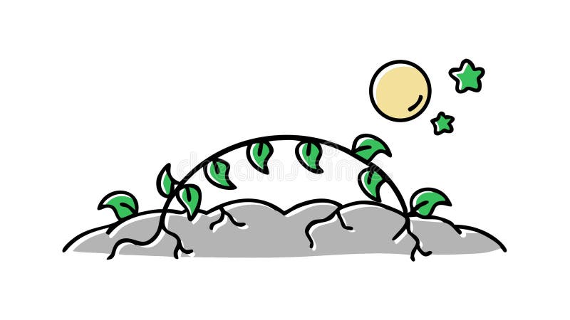 Plant Growth Cycle, Celestial Influence, Natural Development, Flat ...