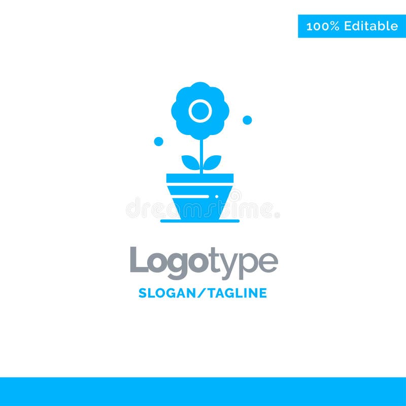 Plant, Growth, Flower Blue Business Logo Template Stock Vector ...