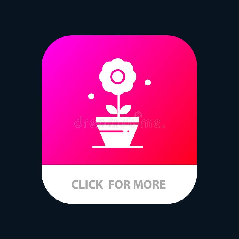 Plant, Growth, Flower Mobile App Icon Design Stock Vector ...