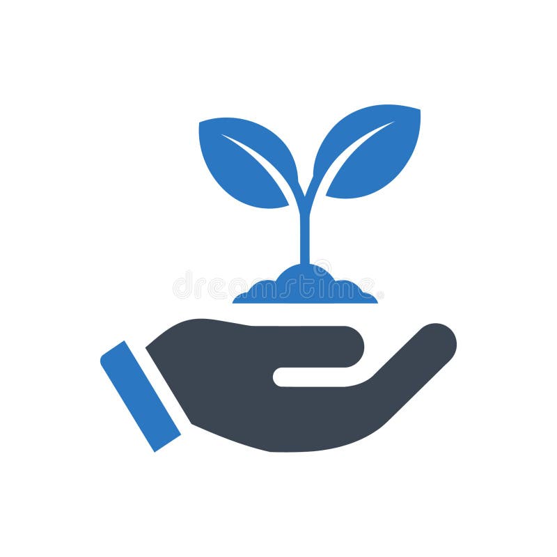 Plant Growth Support Icon stock illustration. Illustration of hand ...