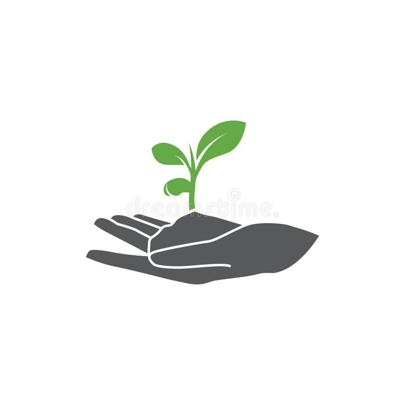 Plant in hand flat icon stock vector. Illustration of environment ...