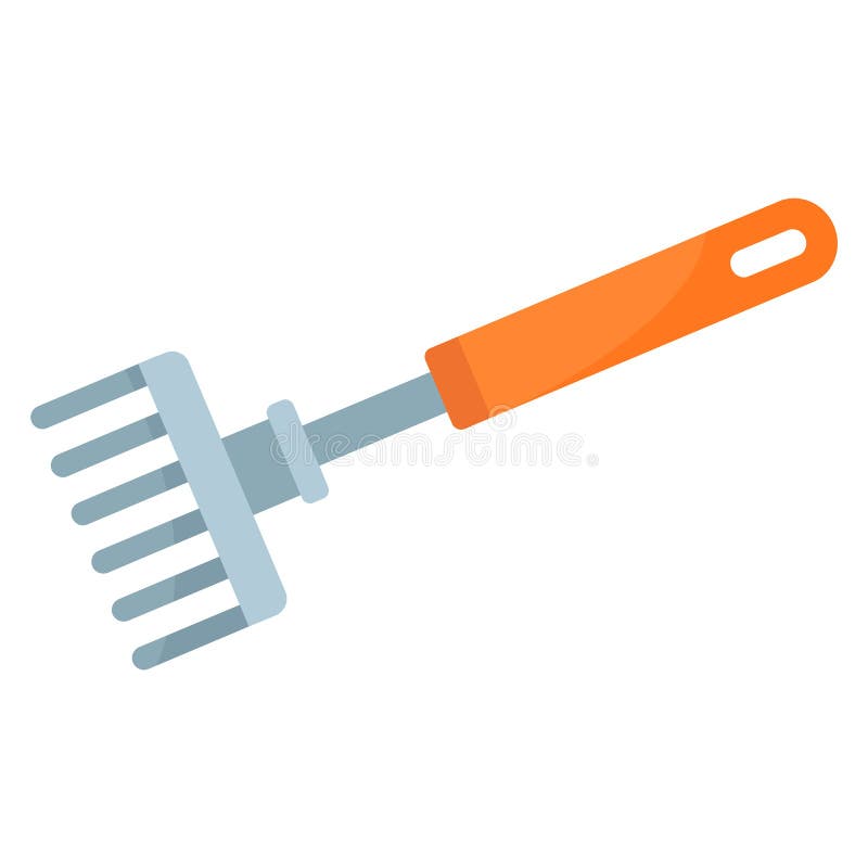 Plant Hand Rake Icon, Flat Style Stock Vector - Illustration of gather ...