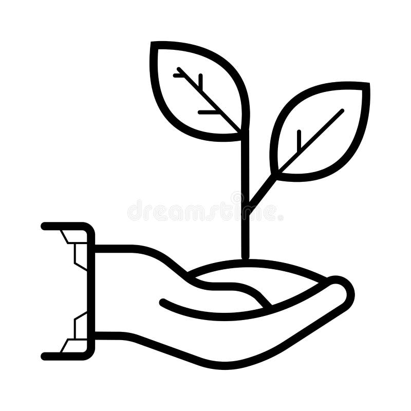 Plant in hand. Vector stock illustration. Illustration of emblem ...