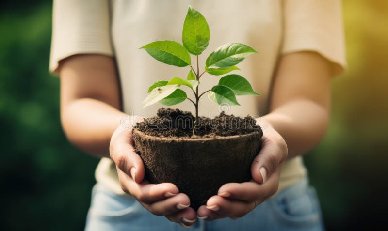Hands Holding Plant Young Plant in Hands Plant in Hands Stock ...