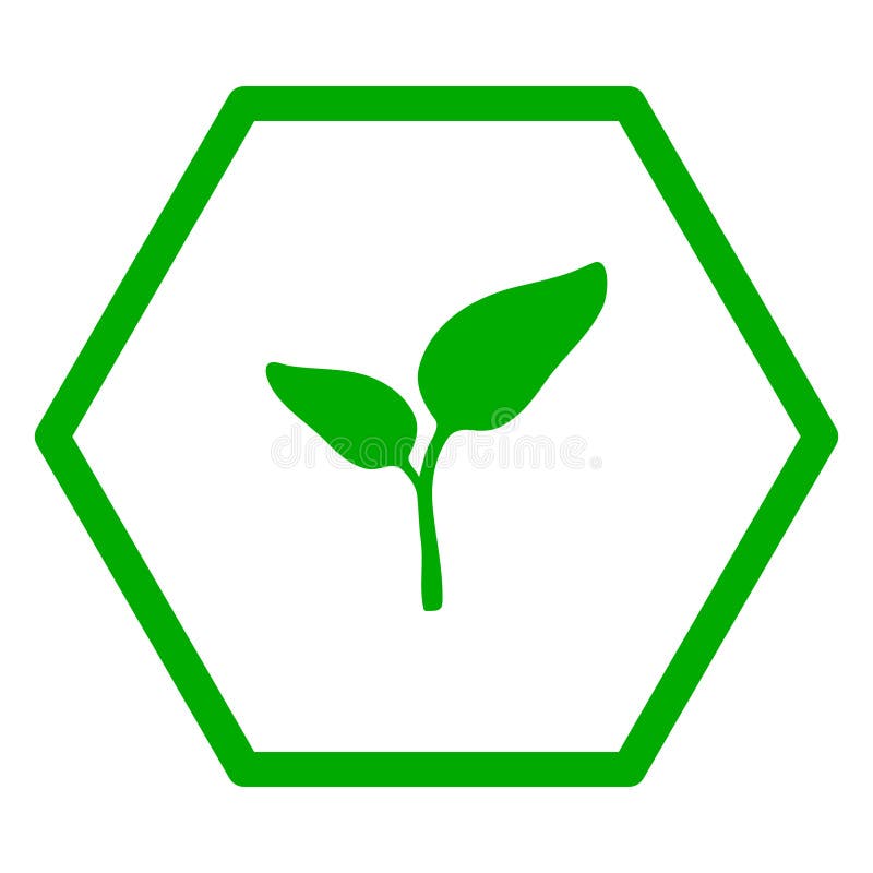Plant and hexagon stock vector. Illustration of seedling - 186343509