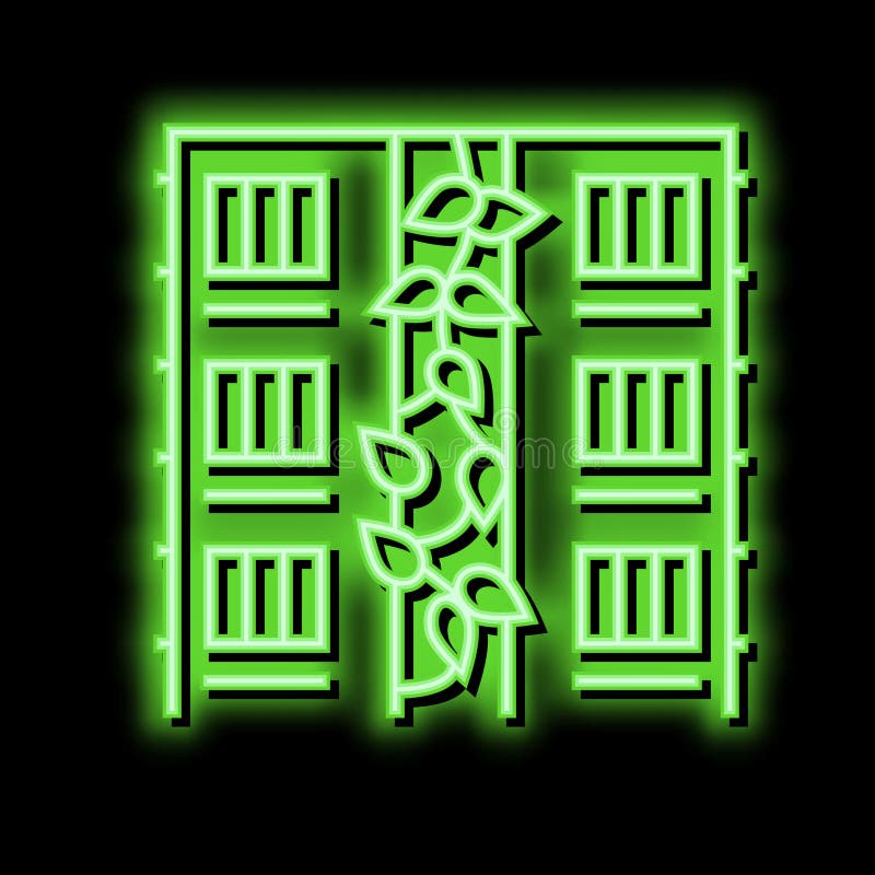 Plant on House Wall Neon Glow Icon Illustration Stock Vector ...