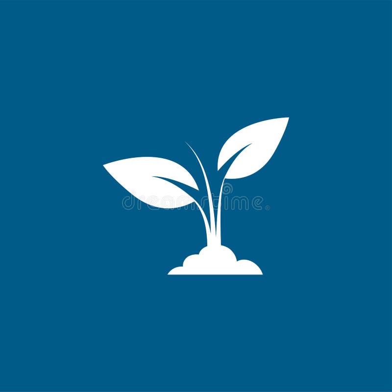 Plant Blue Icon on White Background. Blue Flat Style Vector ...