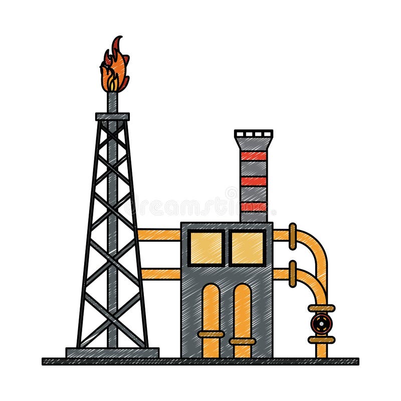 Plant Industry Machines Scribble Stock Vector - Illustration of ...