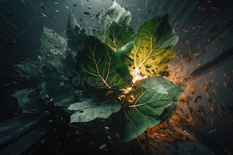 Plant Leaf Explosion in the Midst of a Thunderstorm, with Lightning ...