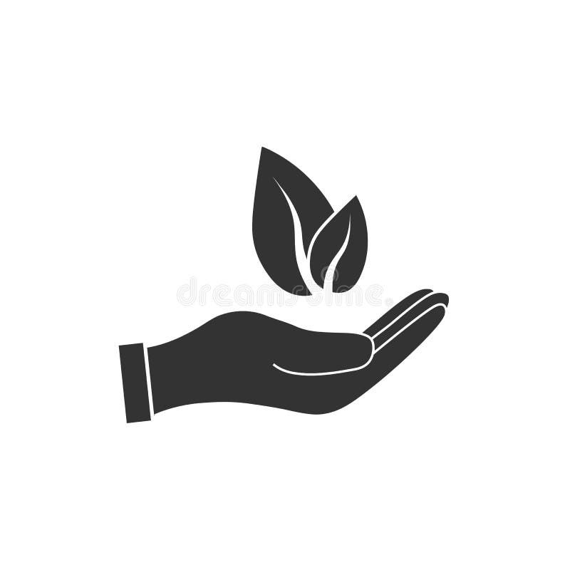 Plant Leaf in Hand Icon. Vector Illustration, Flat Design Stock ...