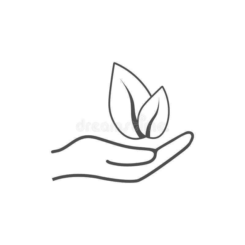 Plant Leaf in Hand Icon. Vector Illustration, Flat Design. Stock Vector ...