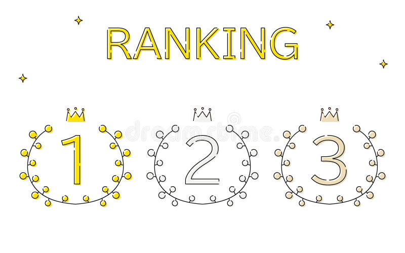 Plant Leaf Style Simple Line Drawing Ranking Icon Set Stock Vector ...