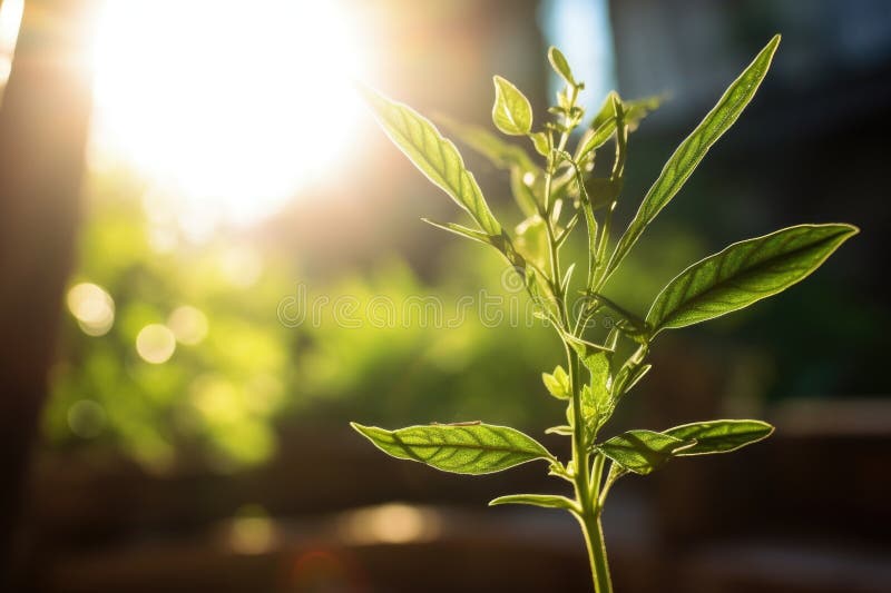 A Plant Leaning Towards the Sunlight Stock Photo - Image of light ...