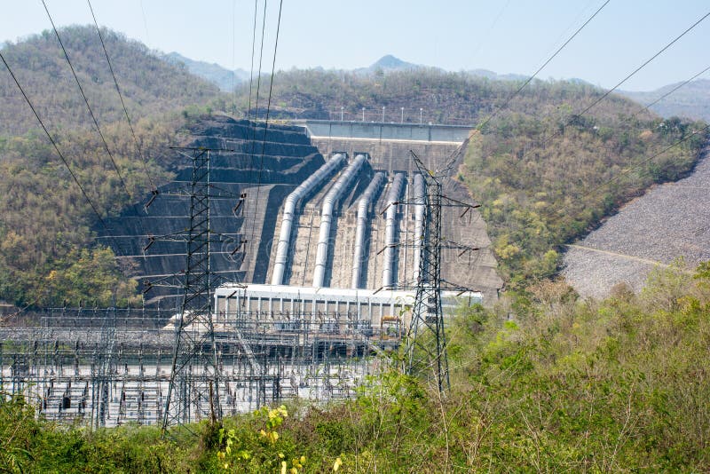 Plant Load Power of the River from the Dam. Stock Photo - Image of ...