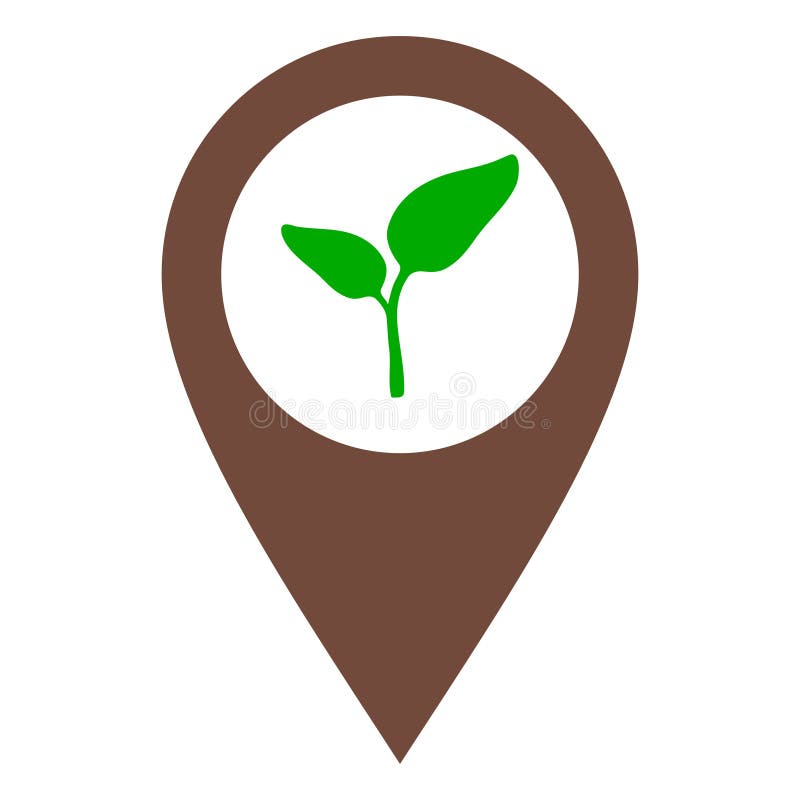Plant and location pin stock vector. Illustration of location - 195478387