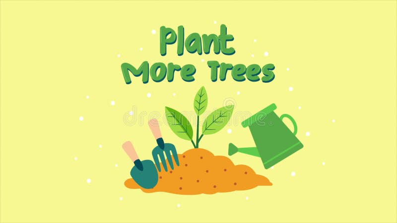 Plant More Trees Animation, Environment Campaign Animation Stock Video ...