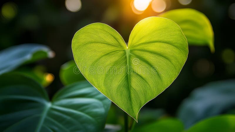 A Plant with Multiple Leaves Has a Single Green Leaf Prominently ...