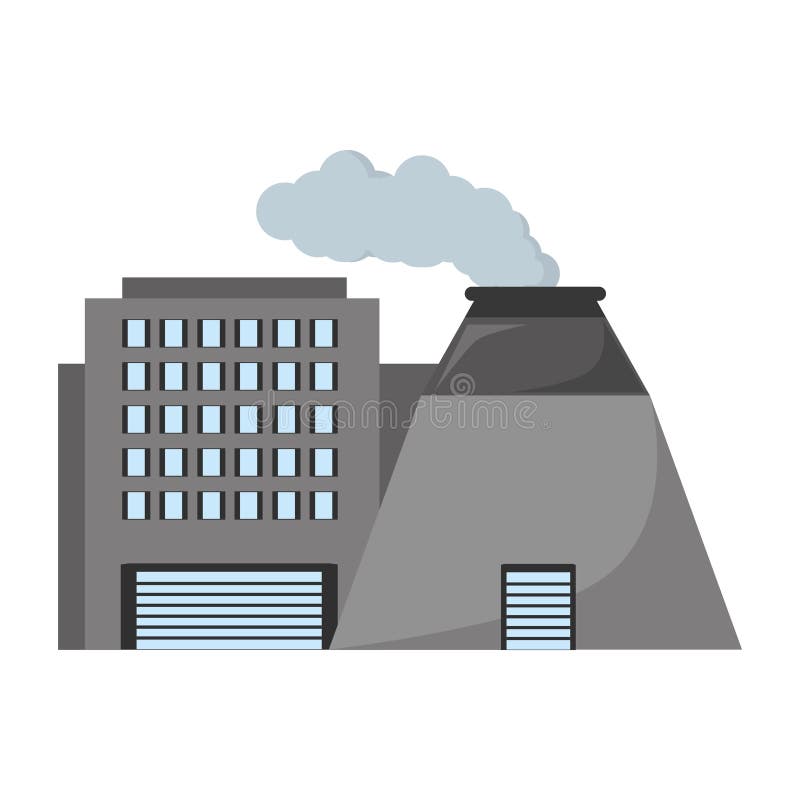Plant Nuclear and Factory Building Outline Stock Illustration ...