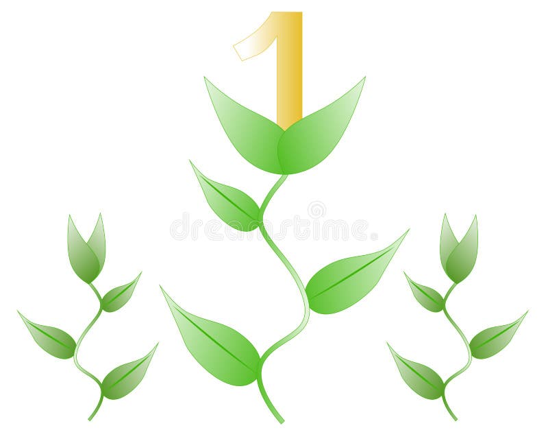Plant with the number one stock vector. Illustration of floral - 27073632