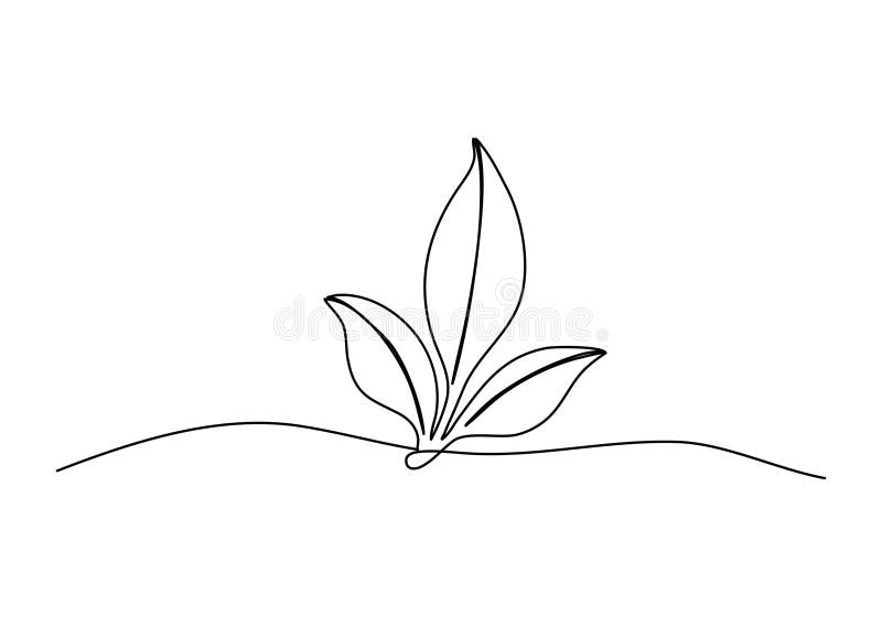 Plant, One Line Drawing Vector Illustration Stock Vector - Illustration ...