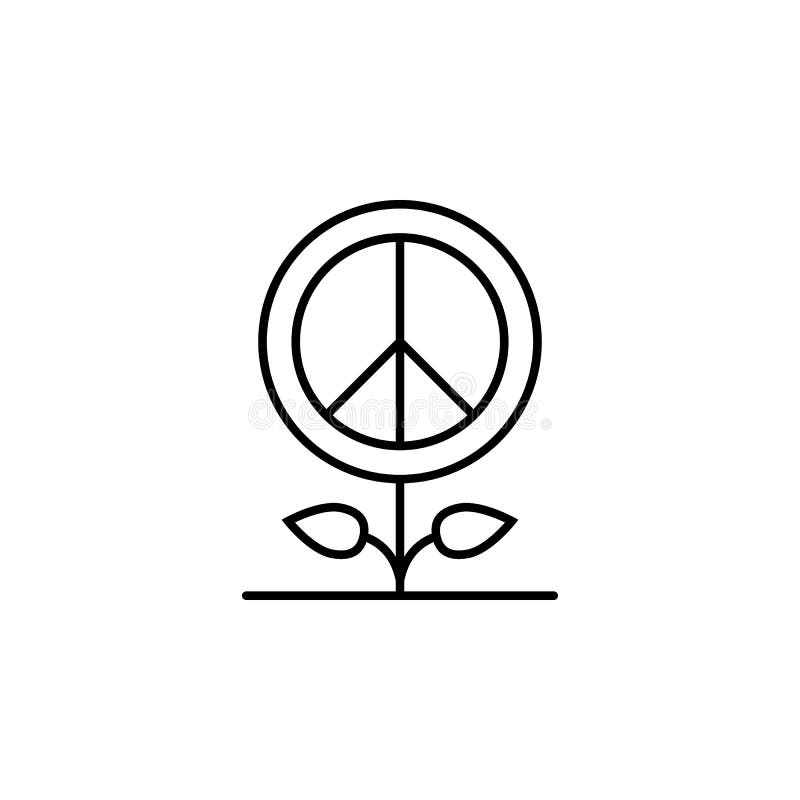 Plant Peace Symbol Icon. Element of Peace Day Thin Line Icon Stock ...