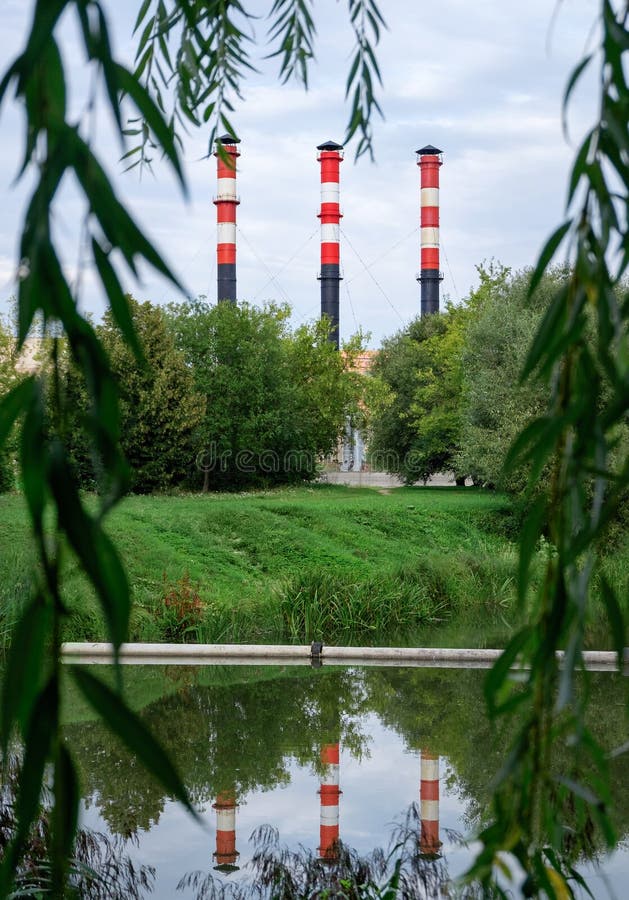 Factory and nature stock photo. Image of bright, atmosphere - 163498026