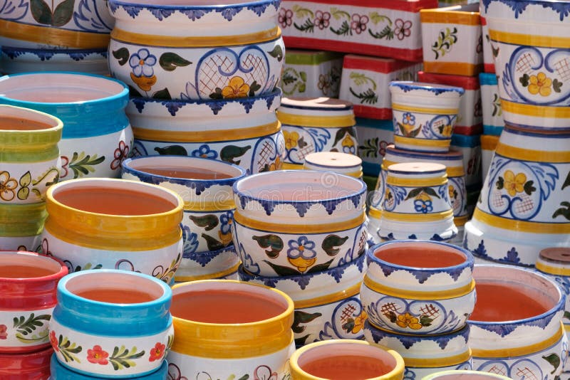 Plant Pot - Colorful Ceramic Plant Pots Sale Stock Photo - Image of ...