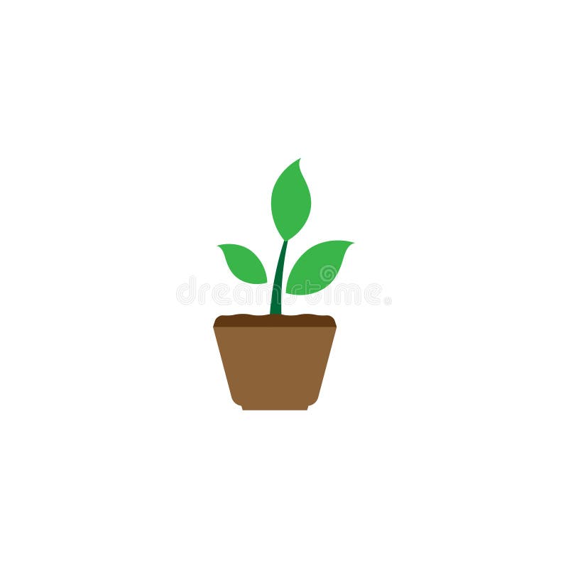 Plant Pot Icon Design Template Vector Isolated Illustration Stock ...
